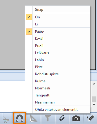 Snap, pakotus, rasteri ja seula
