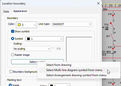 Draw location boundaries