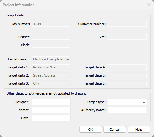 Define project information