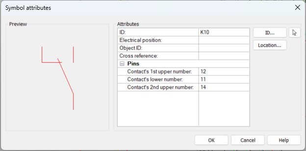 Insert change-over contacts