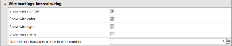 Wire markings, internal wiring