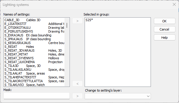 Handle setting groups