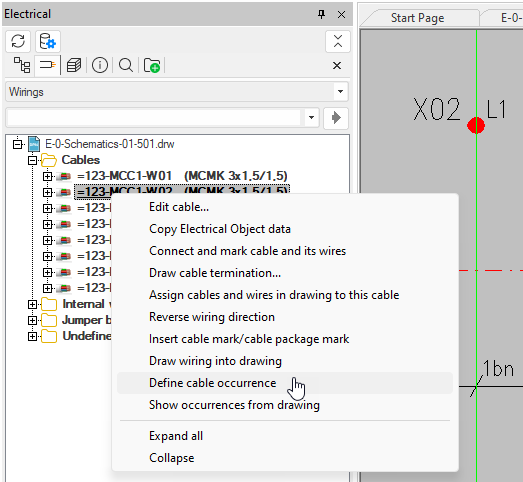 Define cable occurrences