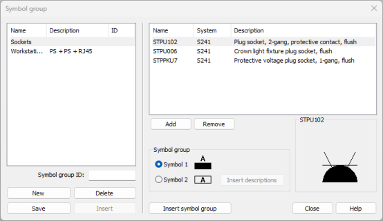 Create and insert symbol groups