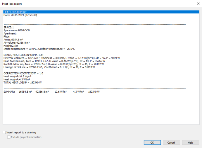 Create heat loss reports
