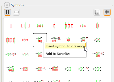 View and insert symbols