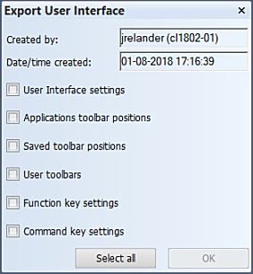 Export User Interface