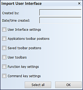 Import User Interface