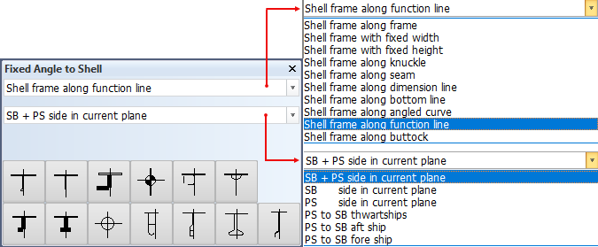 Creating shell frames in longitudinal directions