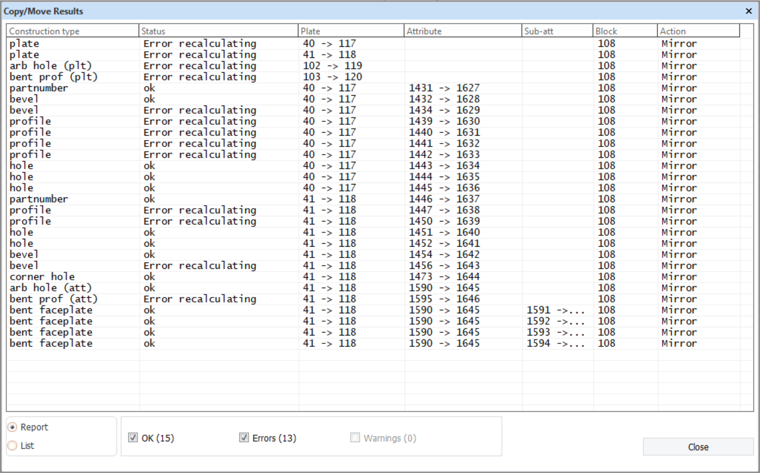 Checking the copy result