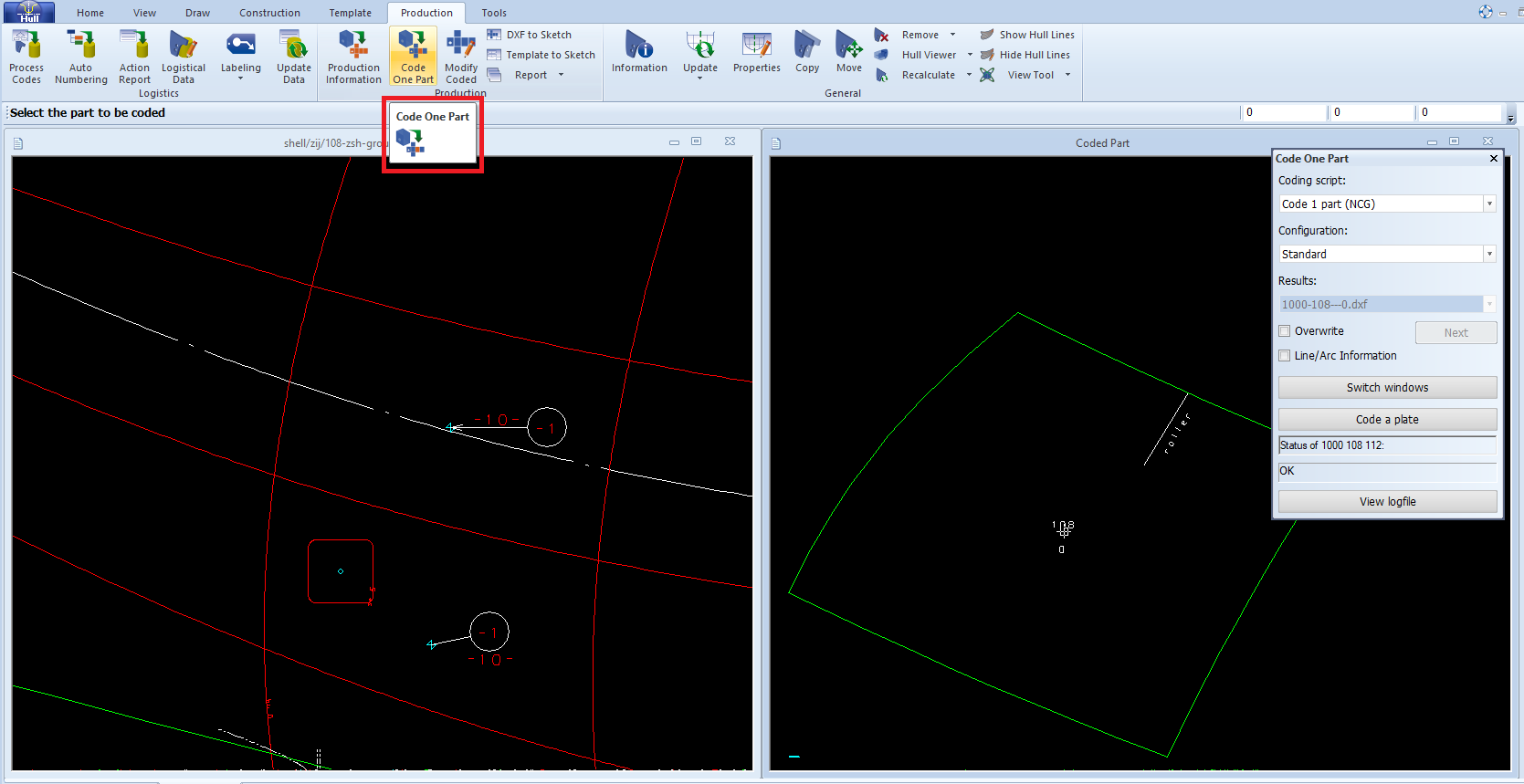 Shell plate cutting data