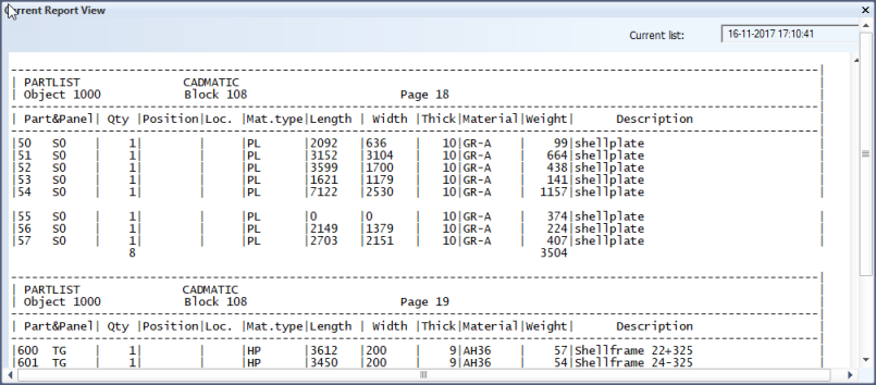 Reports with shell plates