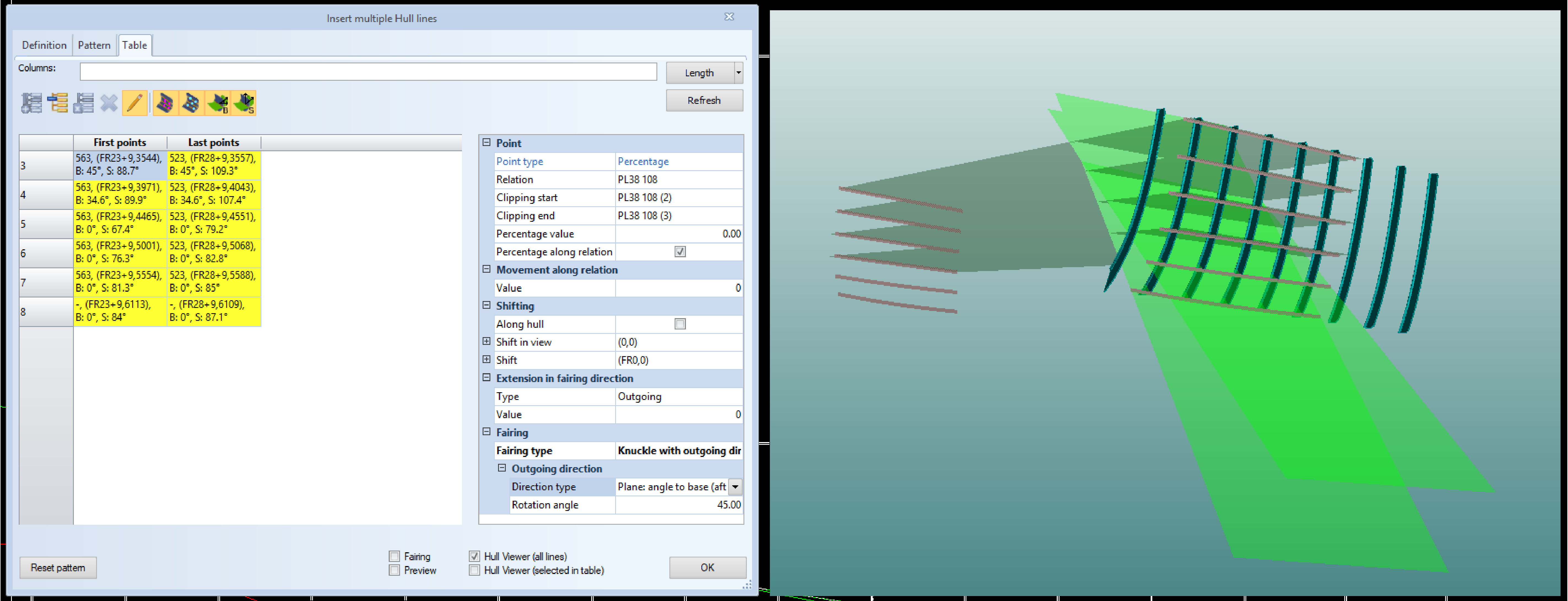 Adjusting values in the table