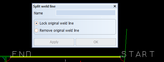 Weld line splitting process