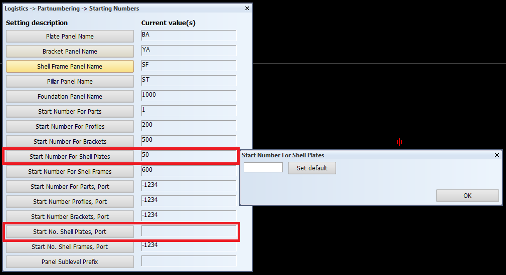 Automatic part numbering of shell plates