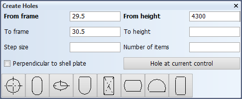 Creating standard holes in Shell