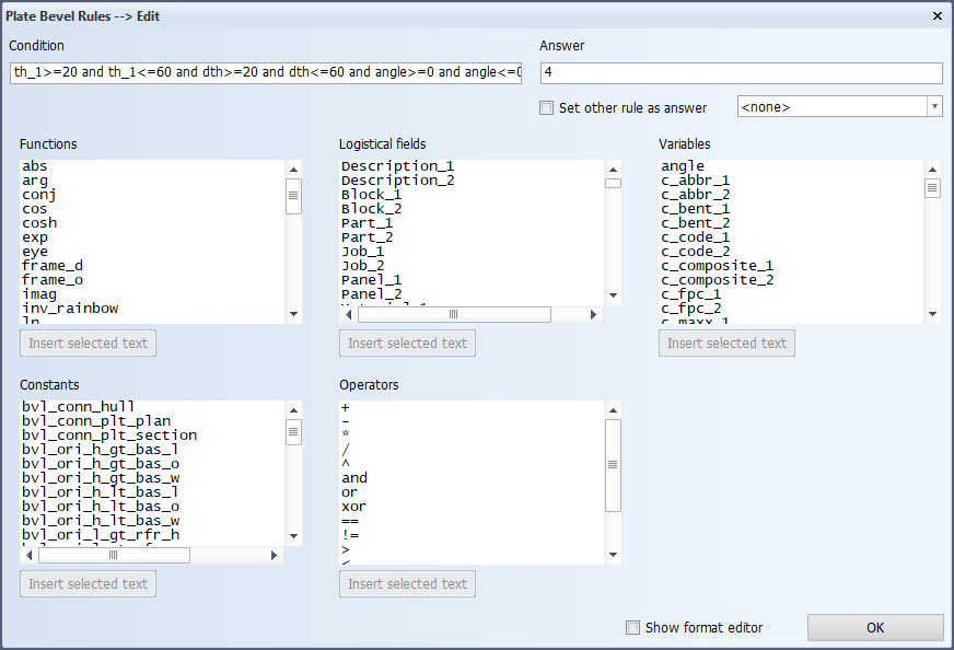 Plate beveling rules
