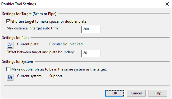 Doubler tool settings