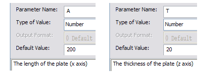 Example of using parameters and variables