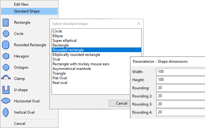 Standard shapes