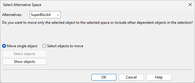 Assigning objects to alternative spaces