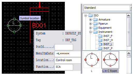 Insert an instrumentation symbol