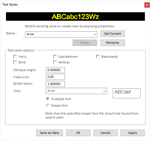 Styles tab