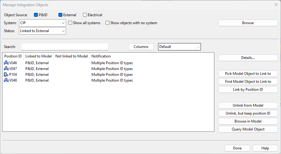 Manage integration objects
