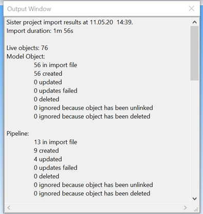 Import sister project data into target project